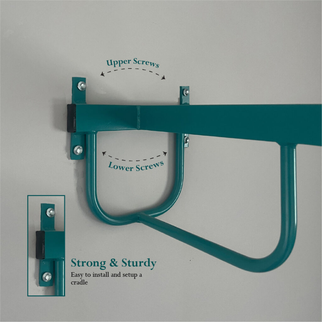 Green Elephant & Cloud Cradle with Net & Wall Hanger Set - Thooli